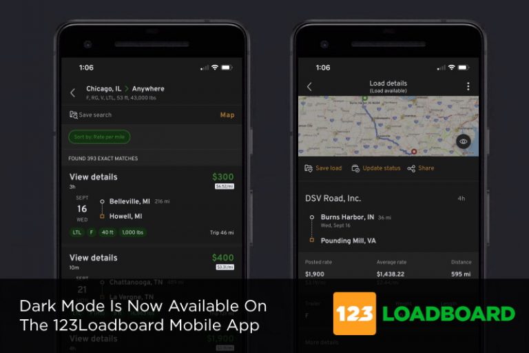 Dark Mode Is Now Available On The 123Loadboard Mobile App - 123Loadboard
